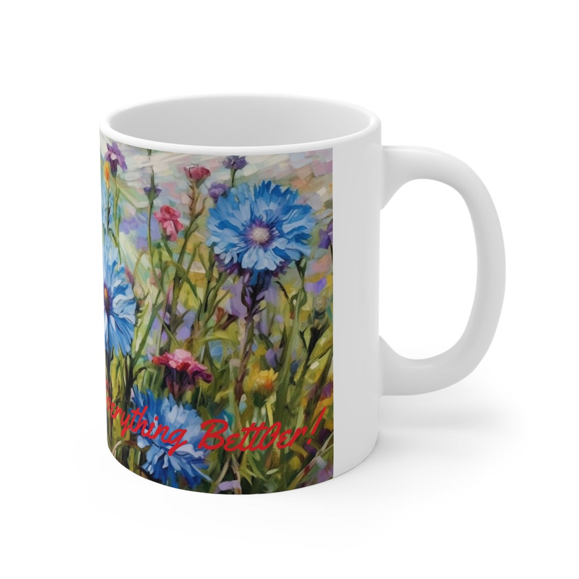 Wildflowers, Floral Mug, Field of Flowers, Botanical Mug, Garden Mug ...