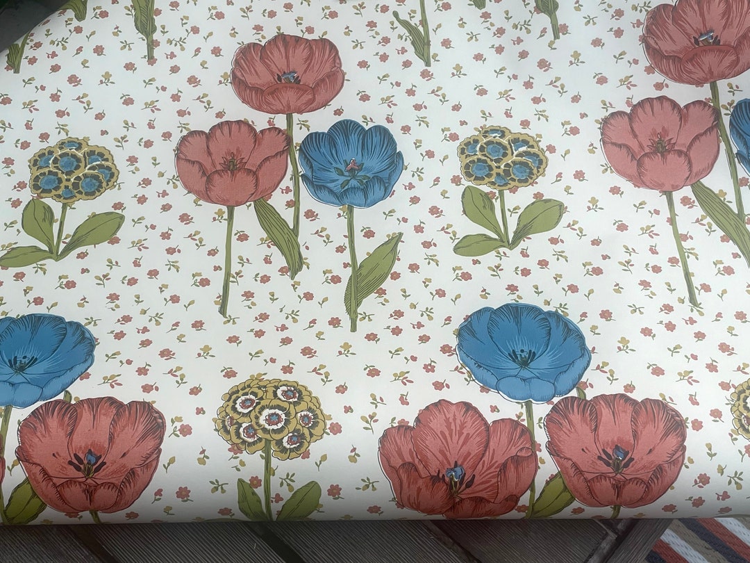 Mid Century JAMES SEEMAN Wall Coverings Double Roll 70 Sq Feet Floral ...