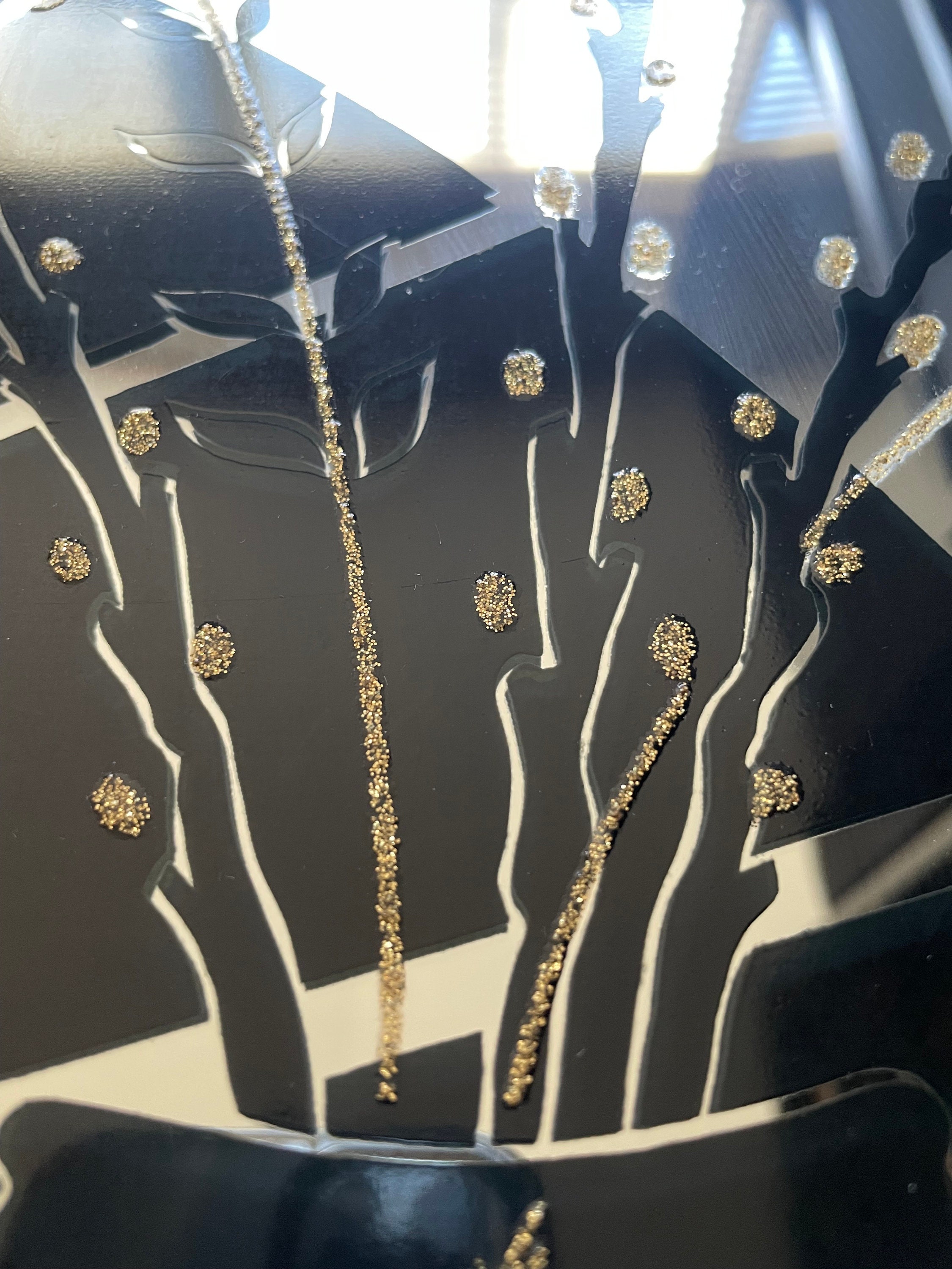 80s Black and Gold Wall Mirrors NOS Flower Pot Flowers Art Deco - Etsy