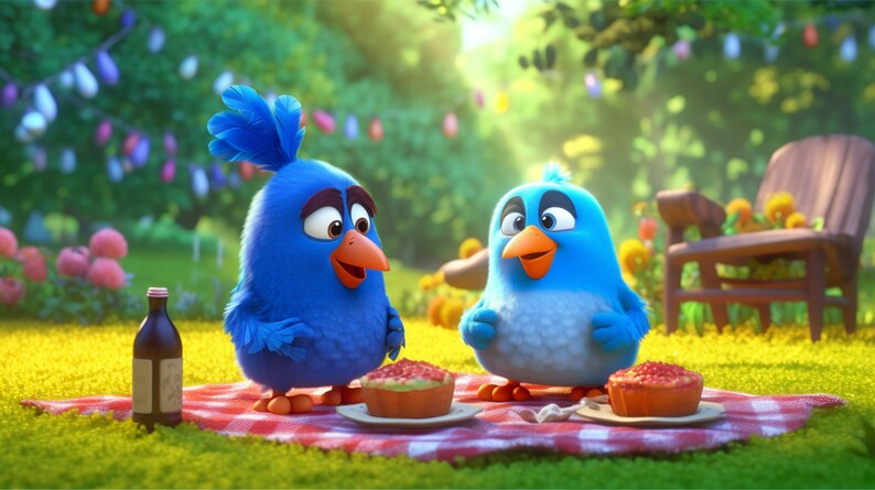 Birds at a Picnic 7 - Etsy