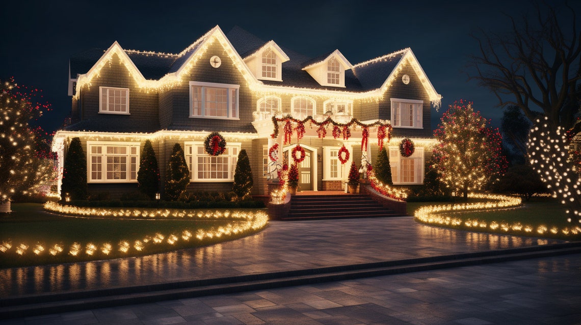 House Decorated for Christmas 4 - Etsy