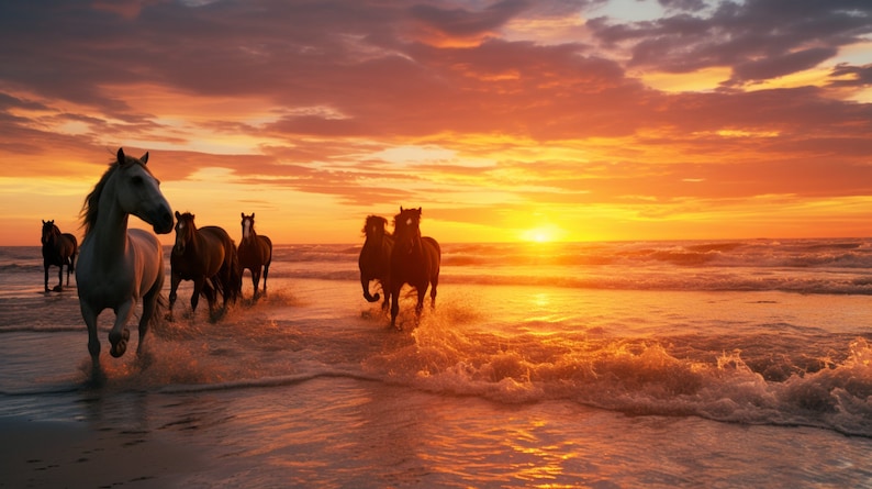 Wild Horse Sunset - Etsy