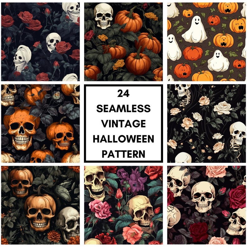 Halloween Seamless Pattern PNG Digital Paper Digital - Etsy