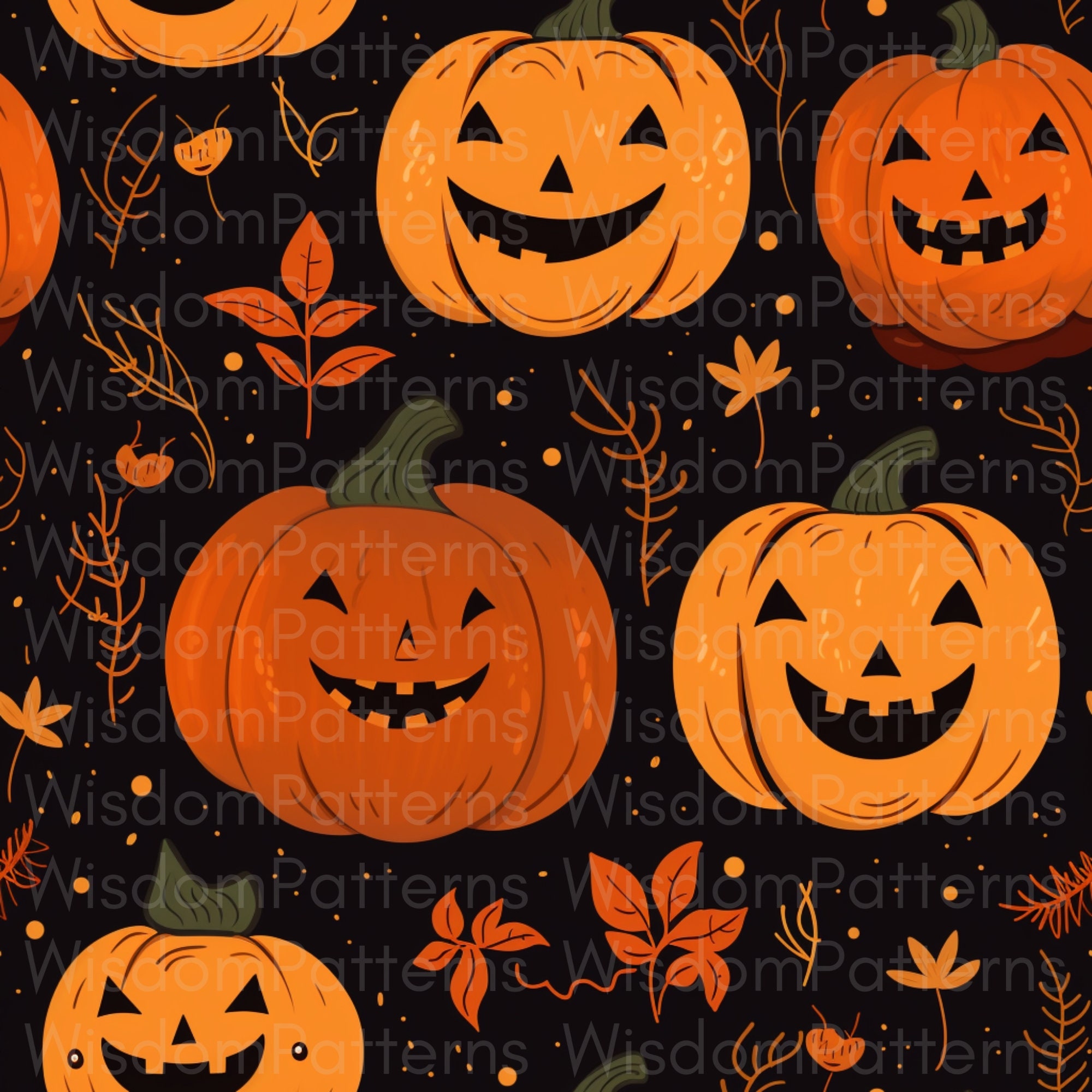 Halloween Pattern PNG Pumpkin Patch Pattern PNG Instant - Etsy