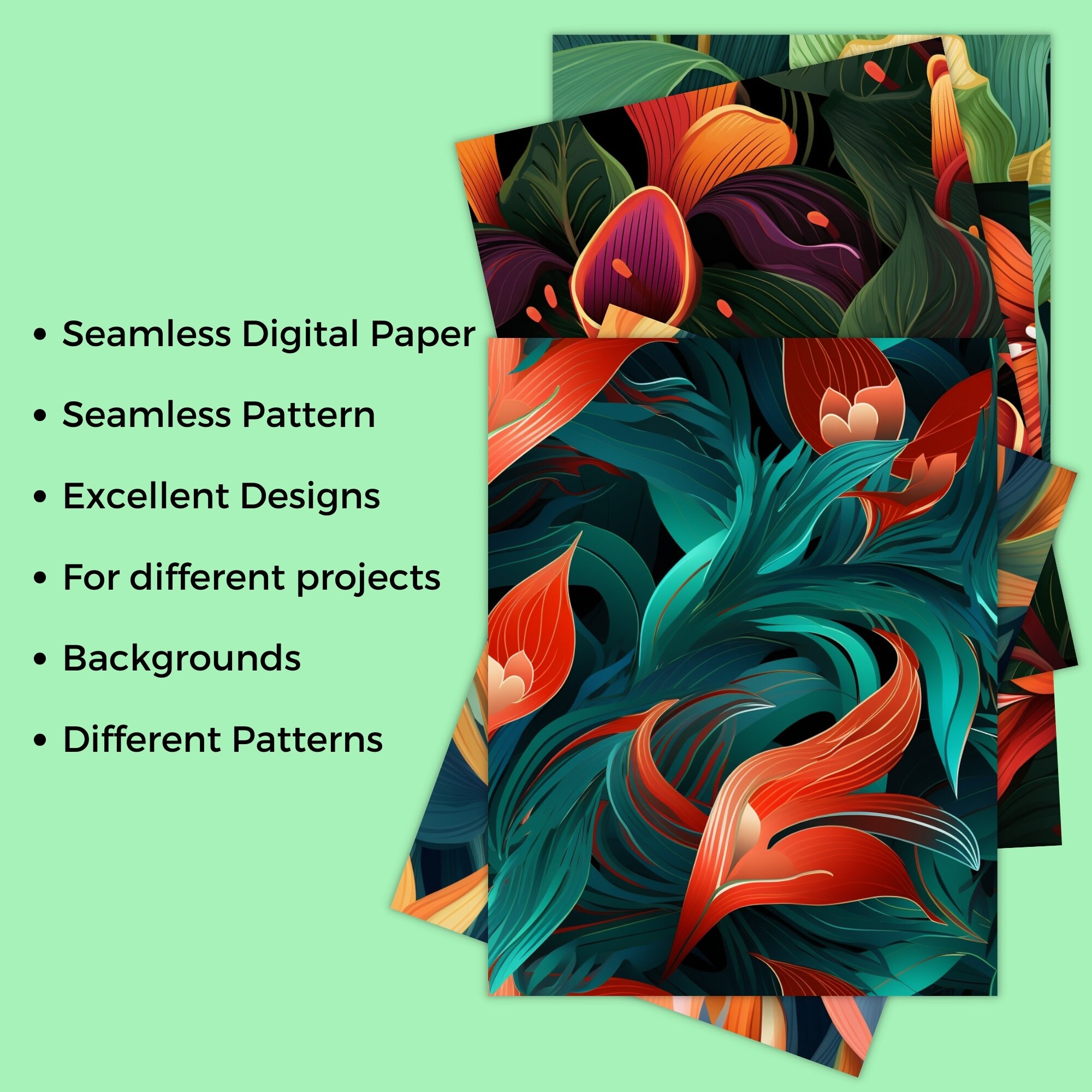 Digital Paper Backgrounds PNG File Patterns for Scrapbooking, Crafts ...