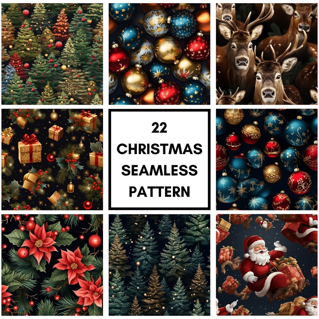 Christmas Seamless Pattern PNG Instant Download Digital Paper Digital ...