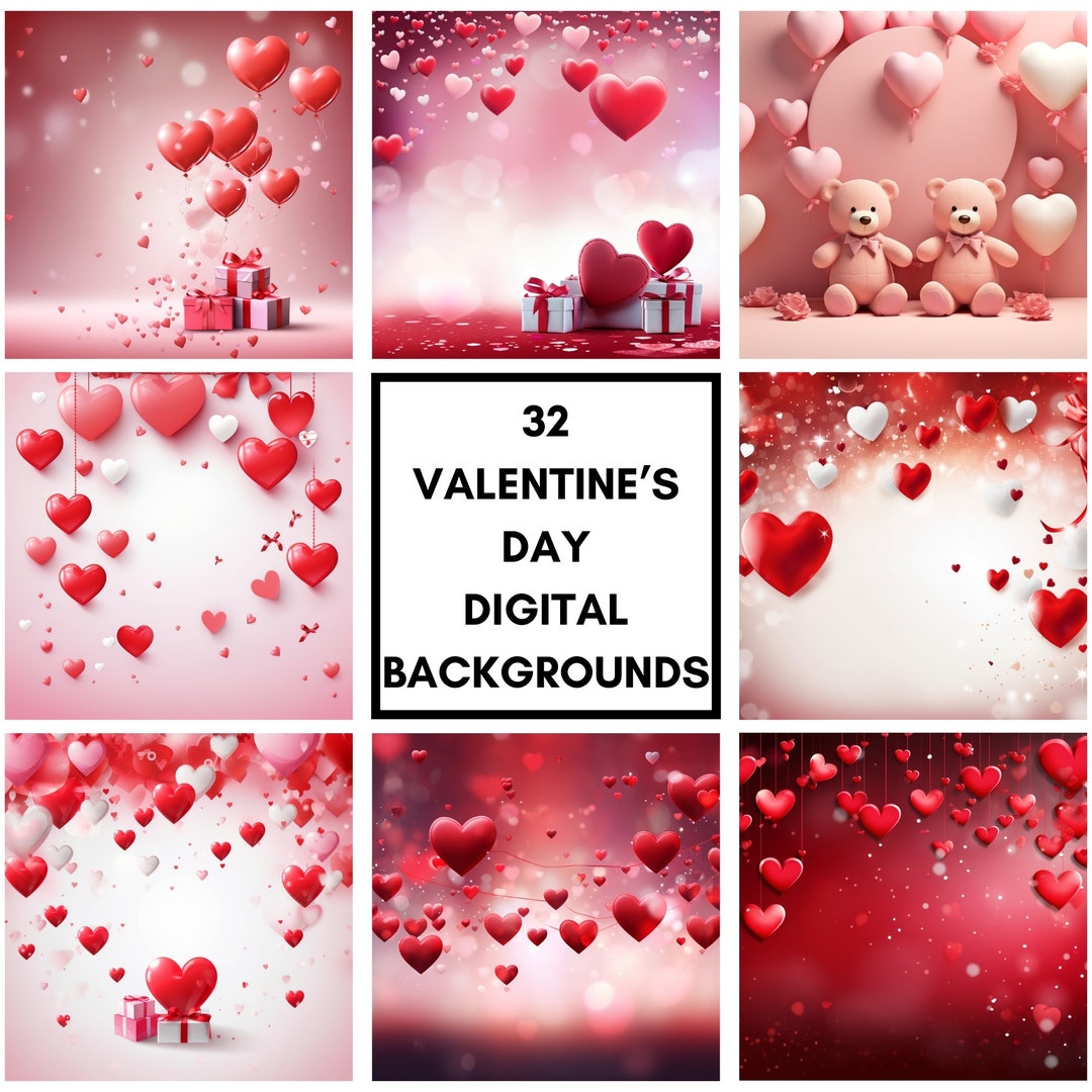 Valentines Day Digital Background PNG Valentine Digital Paper PNG ...