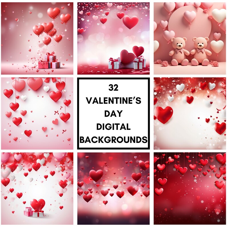 Valentines Day Digital Background PNG Valentine Digital Paper PNG ...