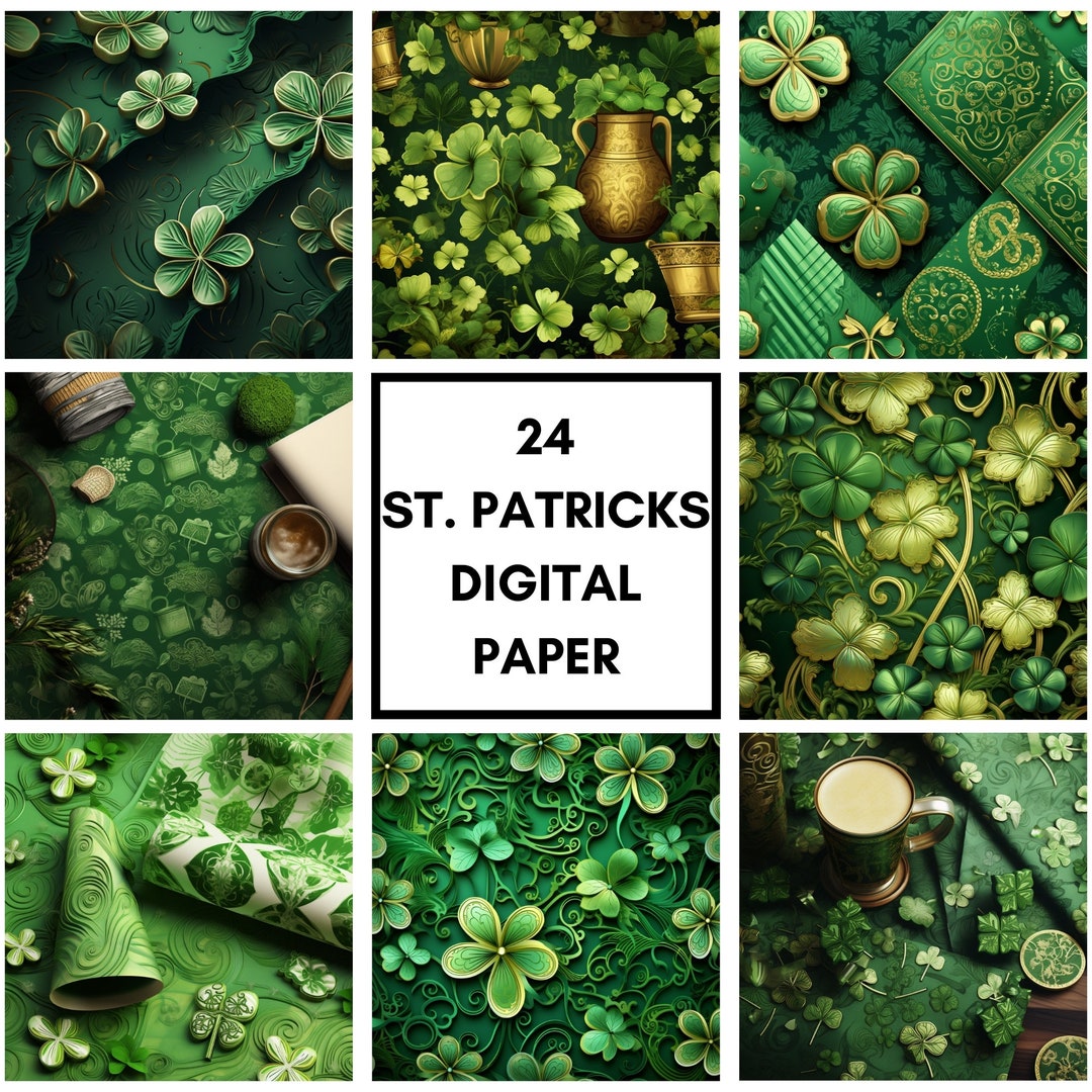St Patricks Day Digital Paper Seamless Pattern St Patricks PNG Instant ...