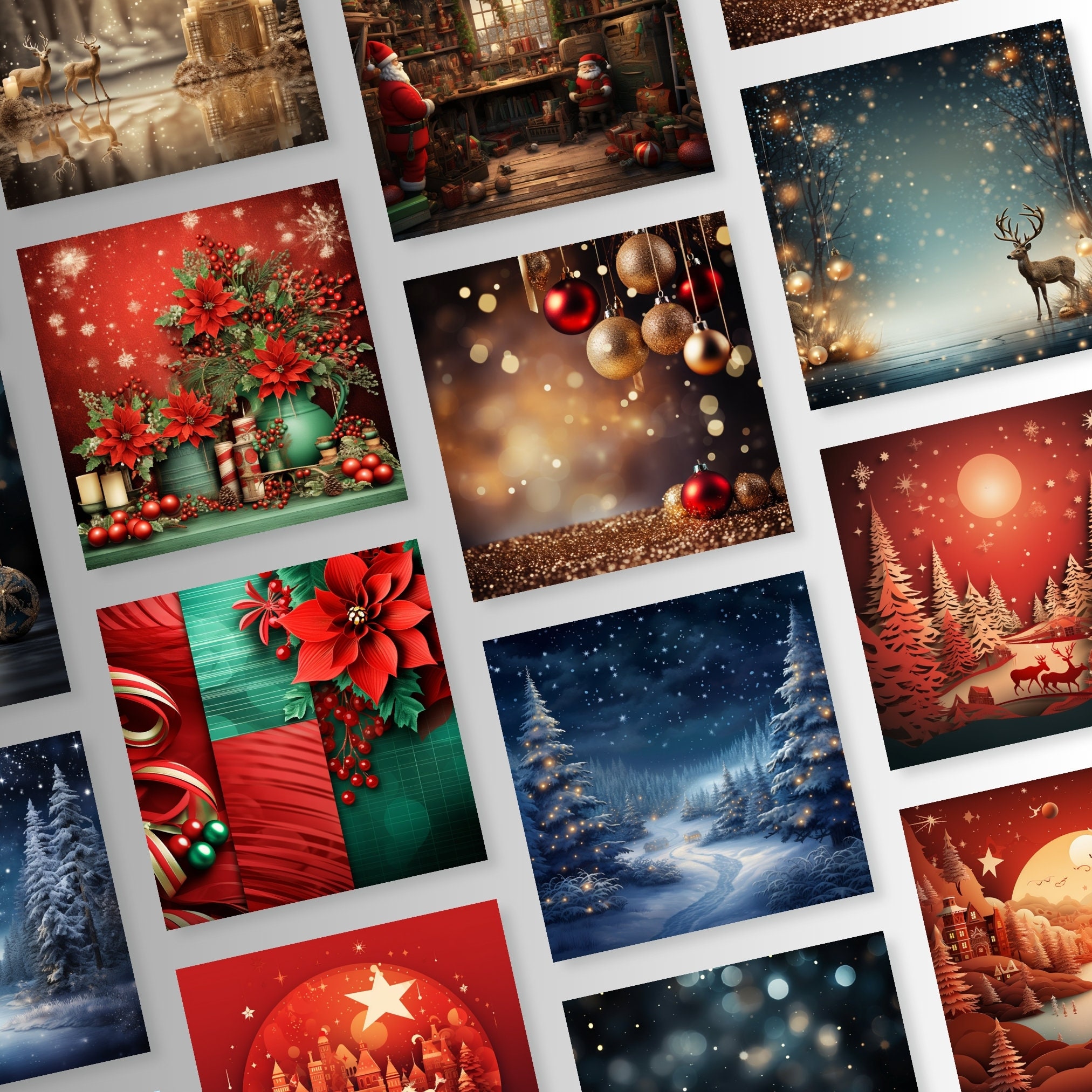 Christmas Digital Background PNG Christmas Digital Paper PNG Instant ...