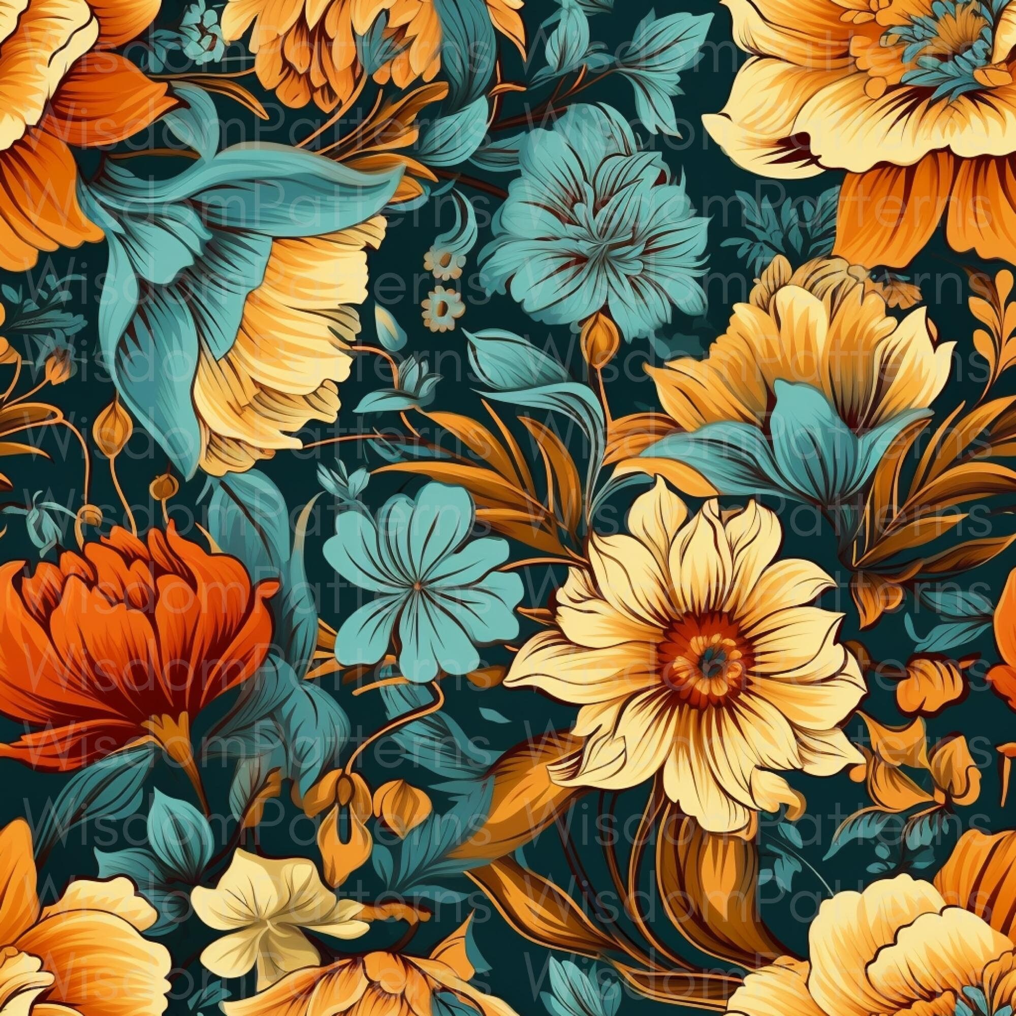 Floral Pattern PNG Instant Download Digital Paper Digital - Etsy