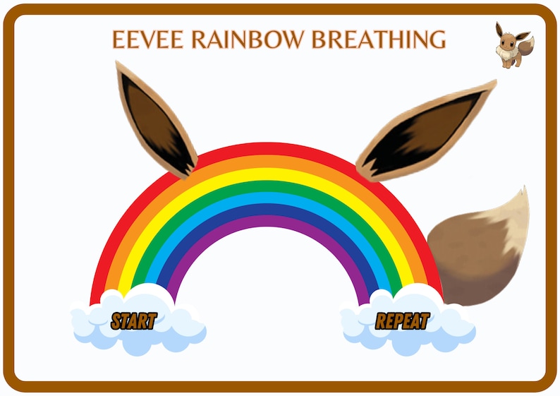 3 Versions: Pokemon Pikachu Evee Rainbow Breathing Coping Skills Deep ...