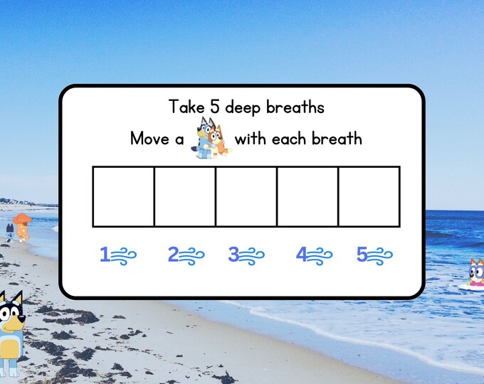 Bluey Visual Support Breathing Board Plus I'm Working for Board ADHD ...