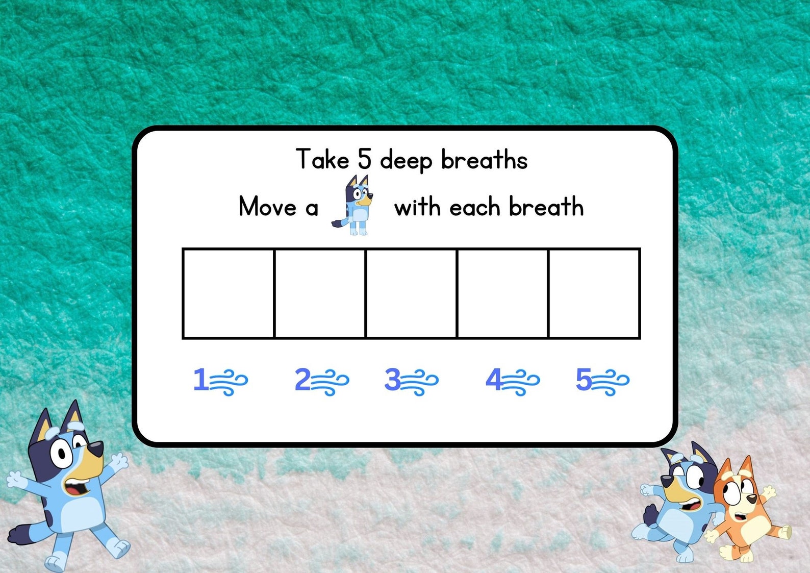 Bluey Visual Support Breathing Board Plus I'm Working for Board ADHD ...