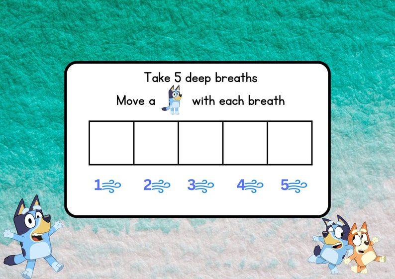 Bluey Visual Support Breathing Board Plus I'm Working for Board ADHD ...