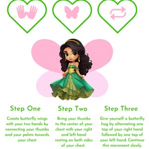 Princess Butterfly Hug Coping Skills Deep Breathing Bilateral ...