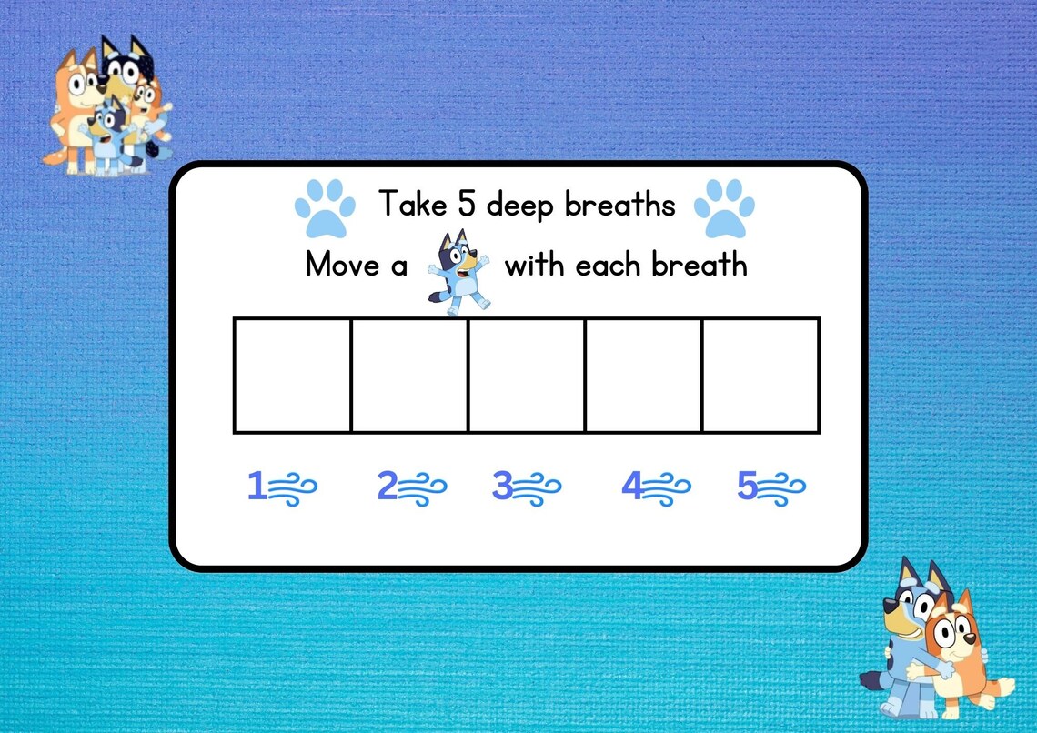 Bluey Visual Support Breathing Board Plus I'm Working for Board ADHD ...