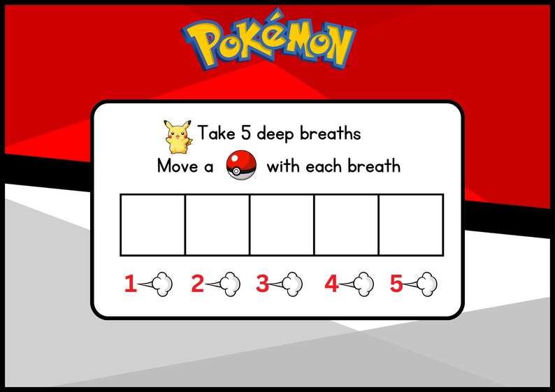 Pokemon Pikachu Deep Breathing Visual Support Tool ADHD ODD Anxiety ...