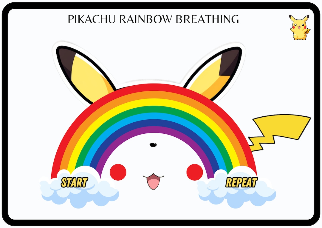 3 Versions: Pokemon Pikachu Evee Rainbow Breathing Coping Skills Deep ...