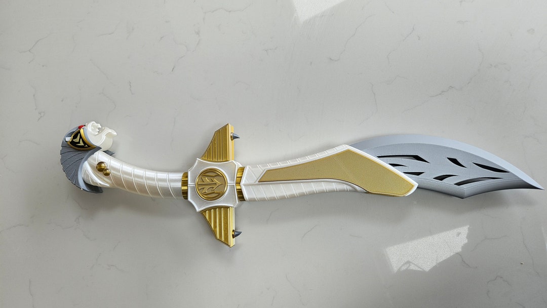 3D Printed Mighty Morphin Power Rangers White Tiger Sword - 1:1 Scale ...