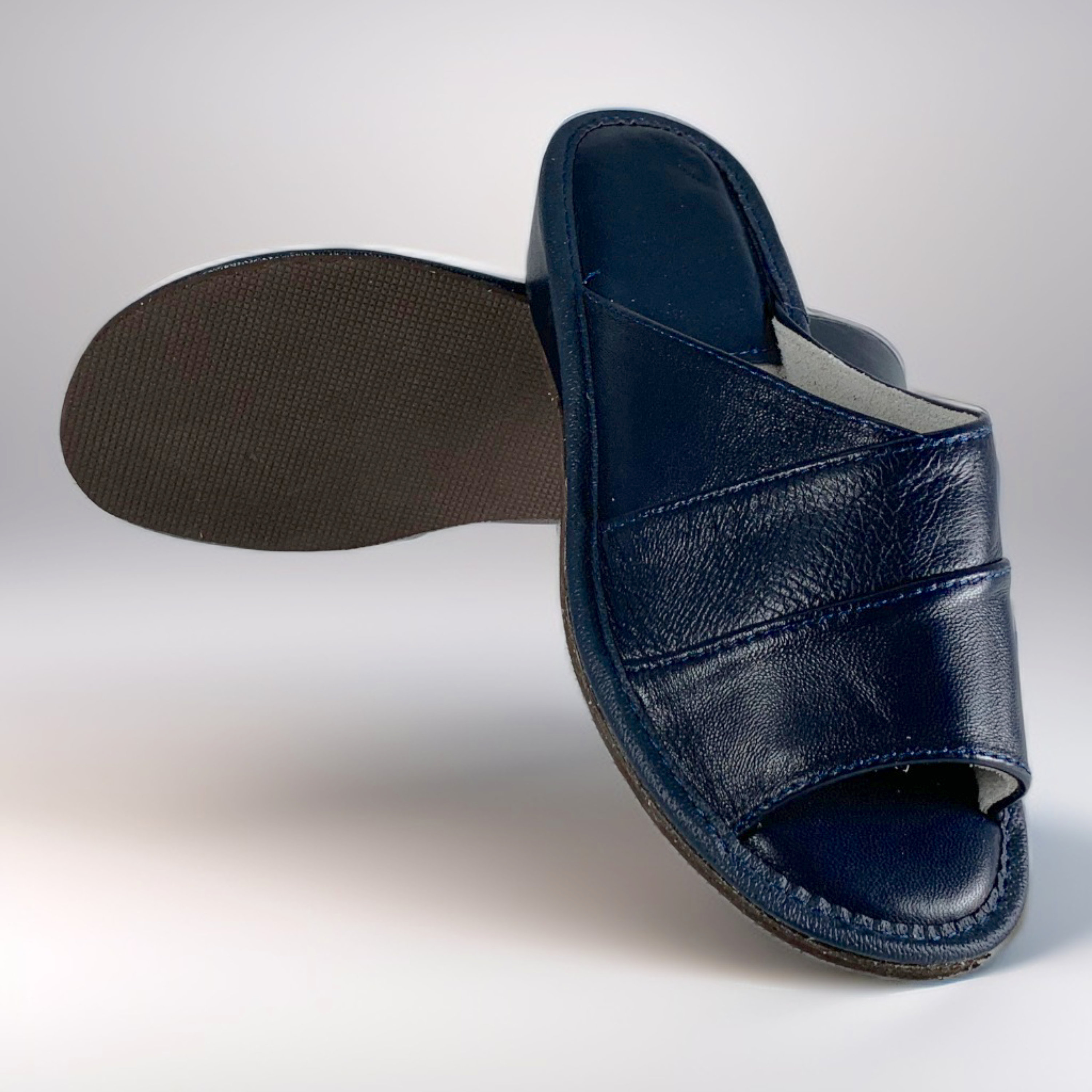 Women's Leather Slippers on the Heels High-quality Handmade Home Shoes ...