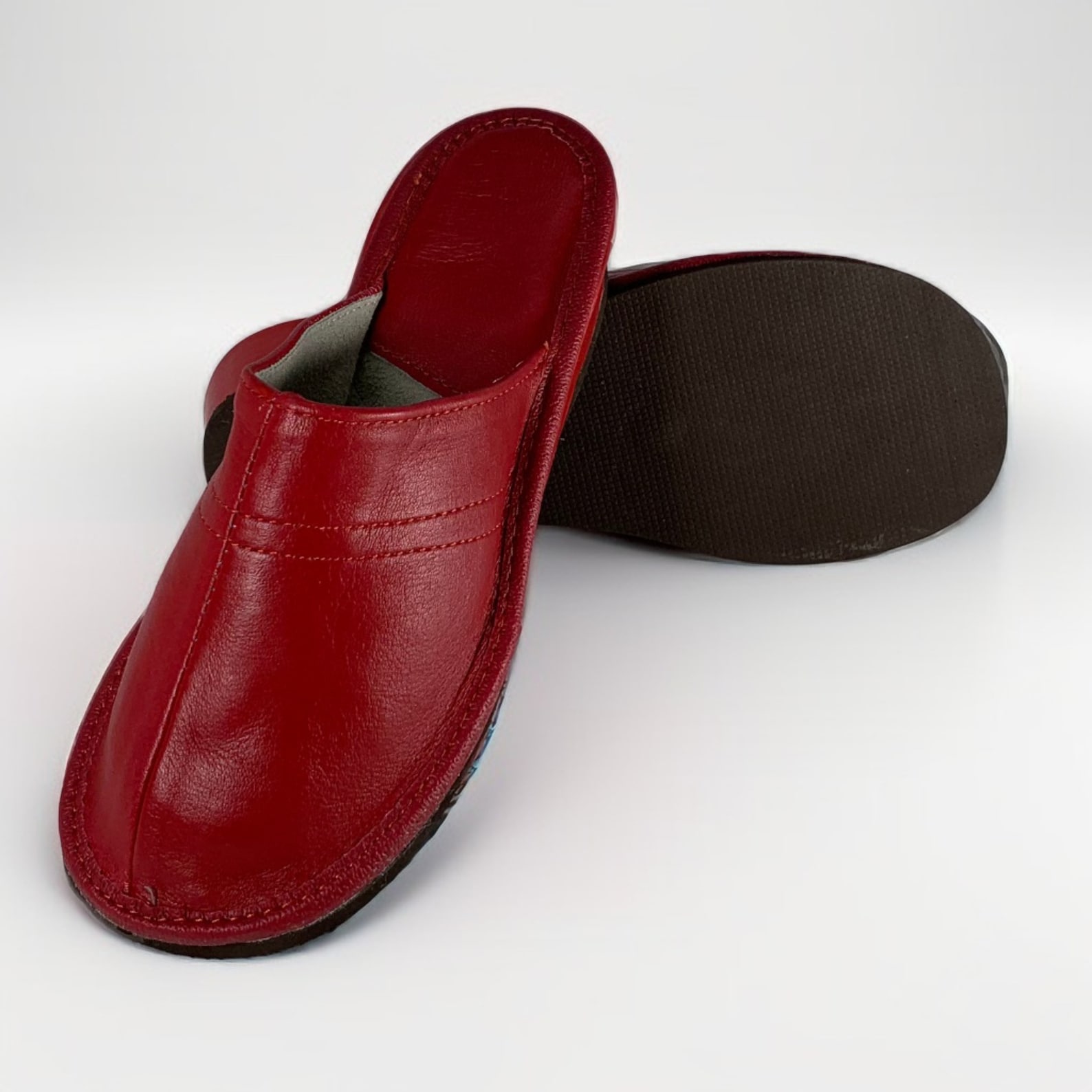 Women's Leather Slippers on the Heels High-quality Handmade Home Shoes ...