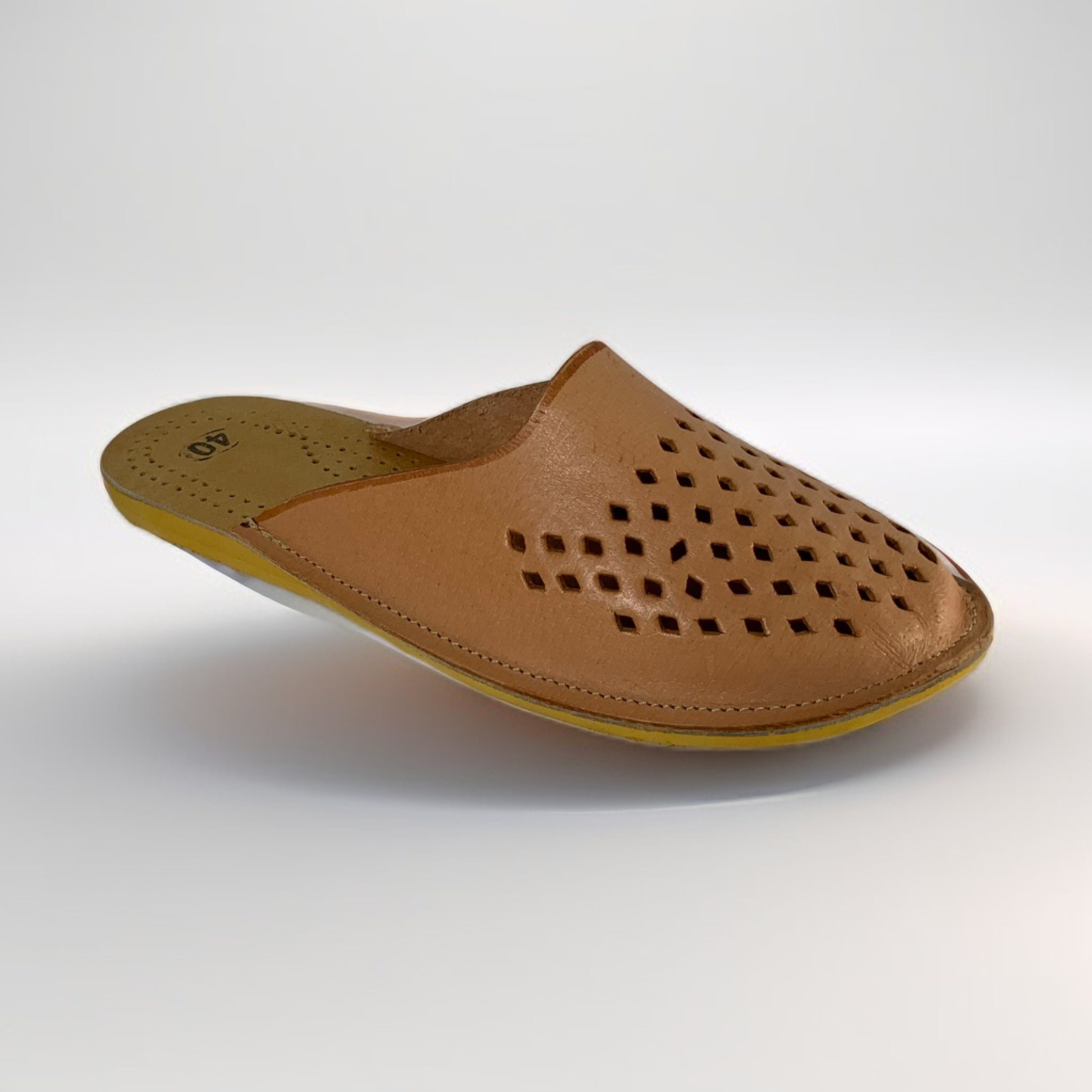 Men's Leather Slippers High-quality Handmade Home Shoes Comfortable ...