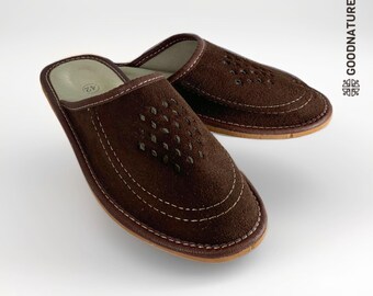 Men's Leather Slippers\high Quality Handmade Home Shoes\comfortable ...
