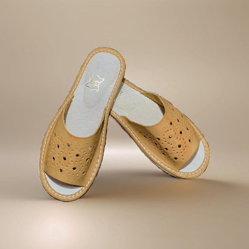 Chic Leather Slippers for Her | Premium Handmade Comfort | Traditional ...