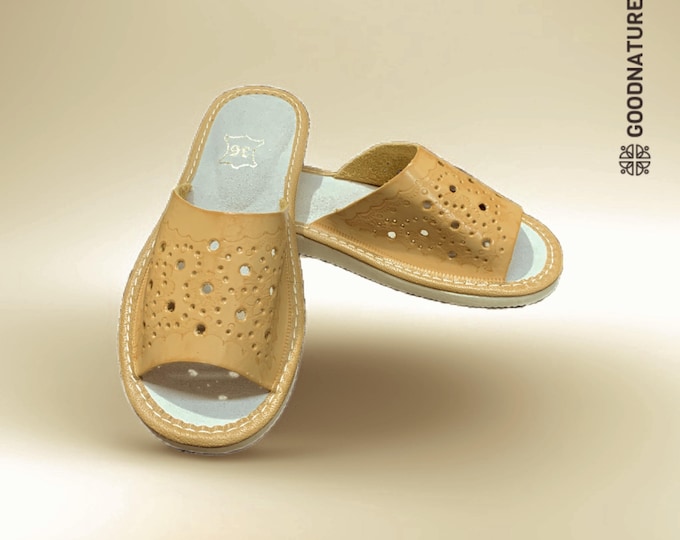 Chic Leather Slippers for Her | Premium Handmade Comfort | Traditional ...