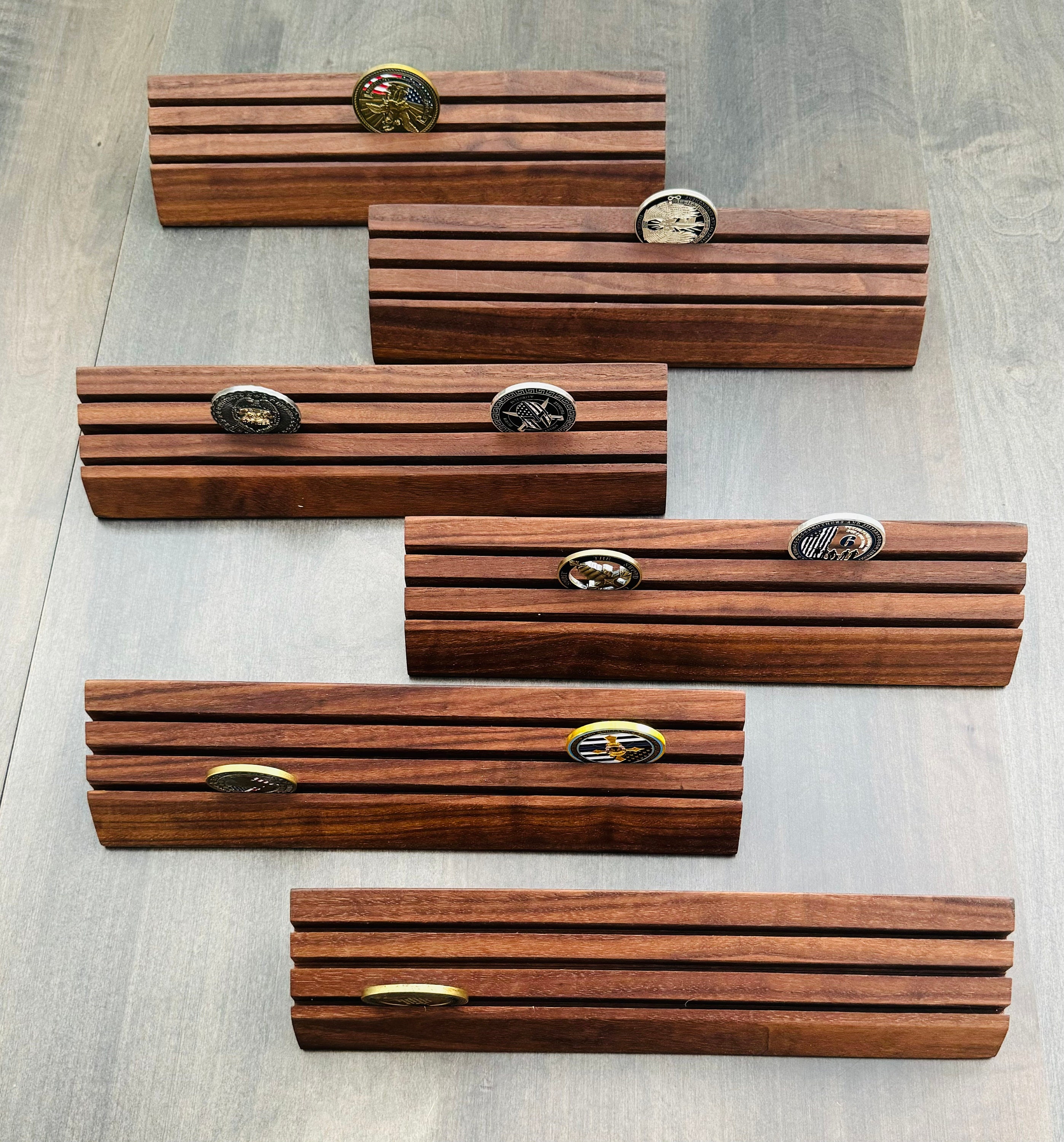 Handcrafted Wooden Challenge Coin Display Stand - Etsy