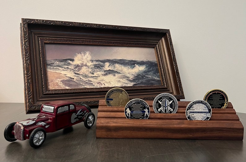 Handcrafted Wooden Challenge Coin Display Stand - Etsy