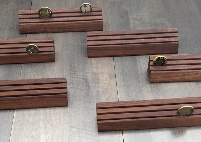 Handcrafted Wooden Challenge Coin Display Stand - Etsy