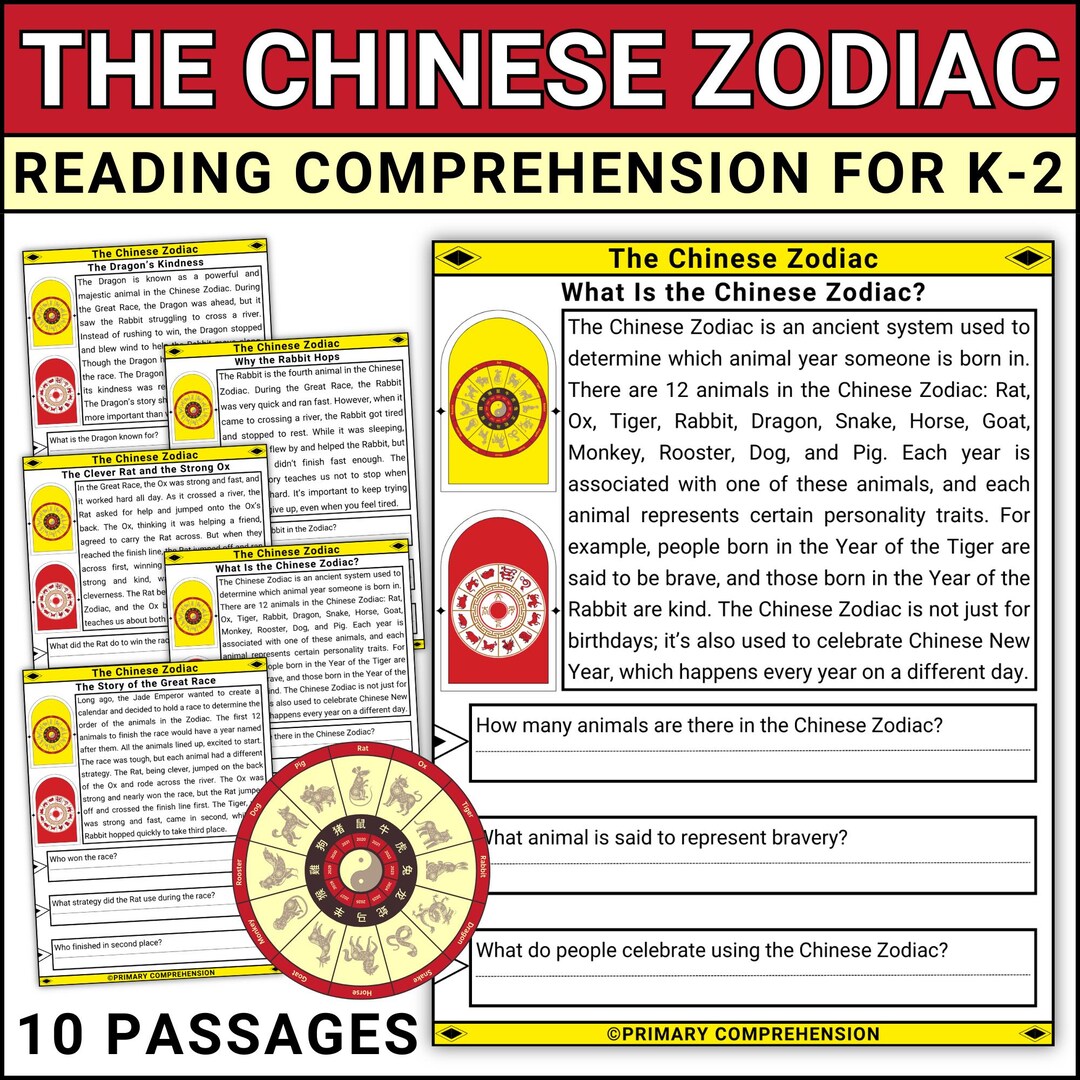 The Chinese Zodiac Reading Comprehension Passages & Questions | Chinese ...