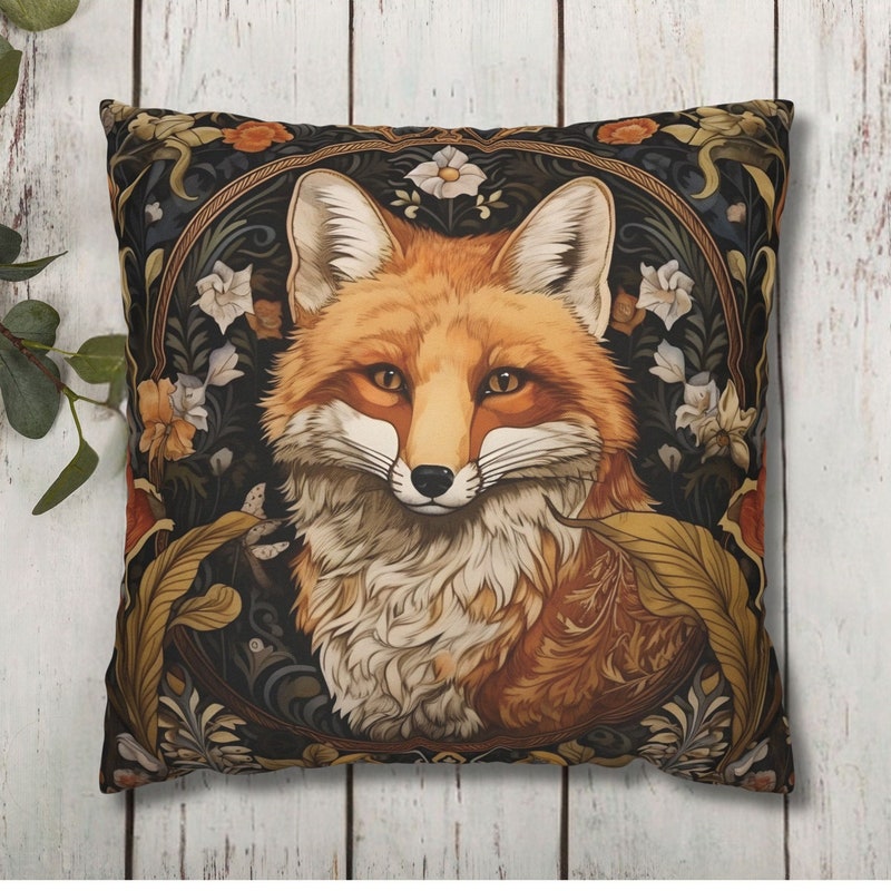 William Morris Fox Pillow - Etsy