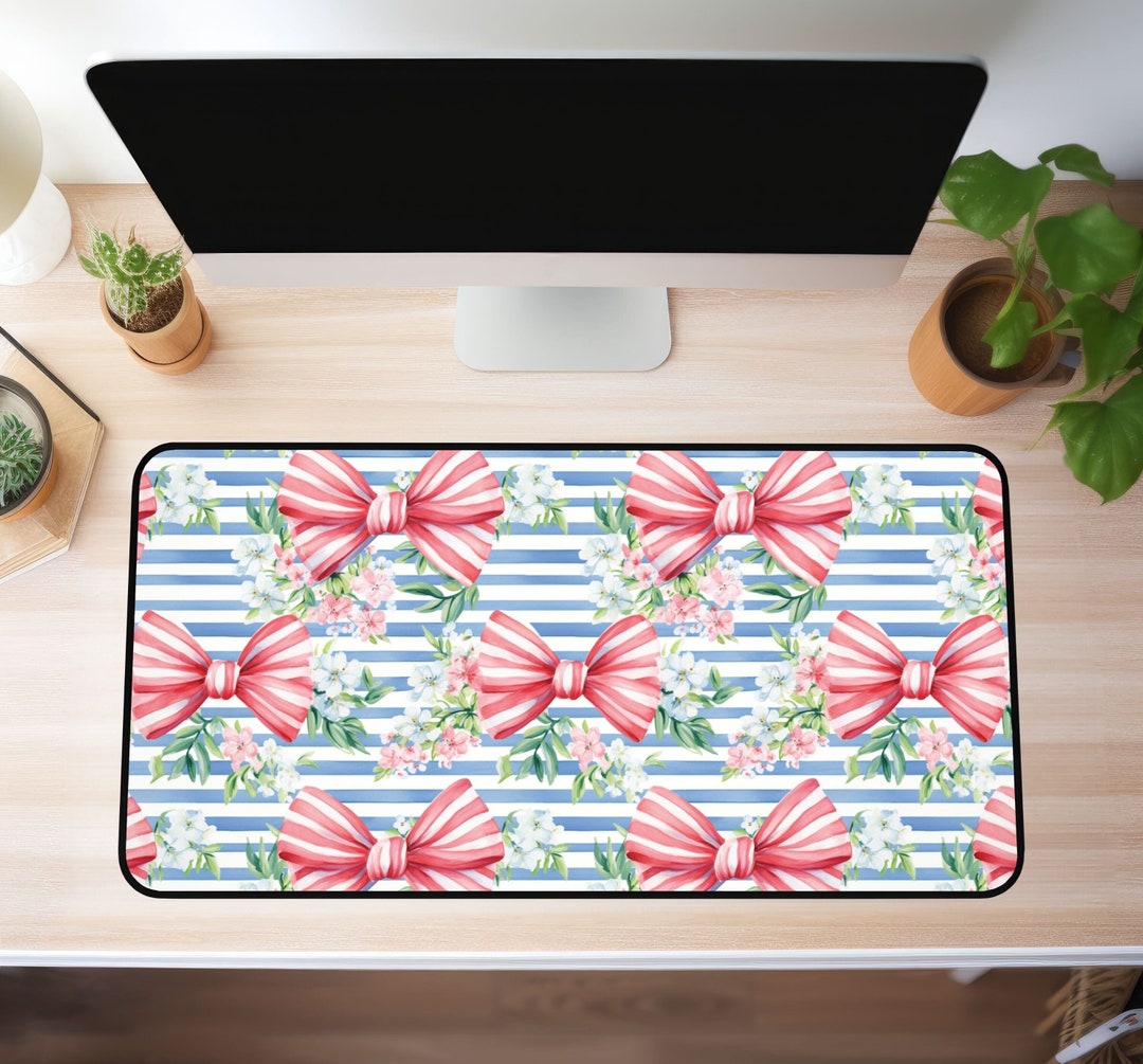 Preppy Desk Mat, Preppy Coquette Mouse Pad, Home Office Accessory ...