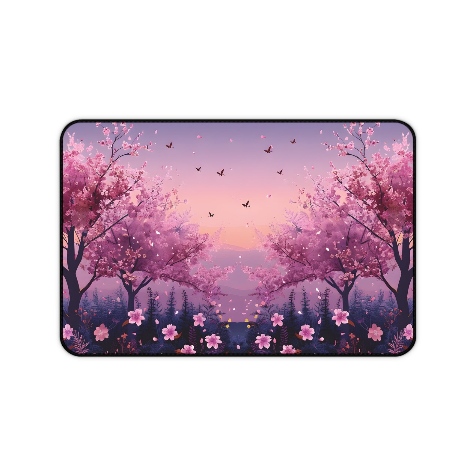 Sakura Cherry Blossom Desk Mat, Botanical Desk Mat, Floral Home Office ...