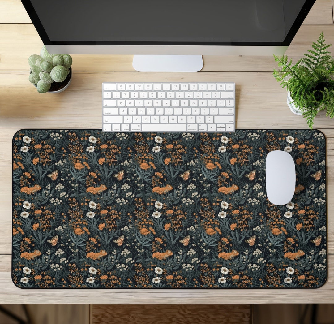 Cottagecore Desk Mat, Botanical Desk Mat, Dark Cottagecore Mat, Home ...