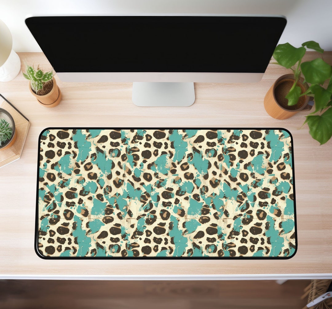 Leopard Print Desk Mat, Animal Print Desk Mat, Gaming Mouse Pad ...