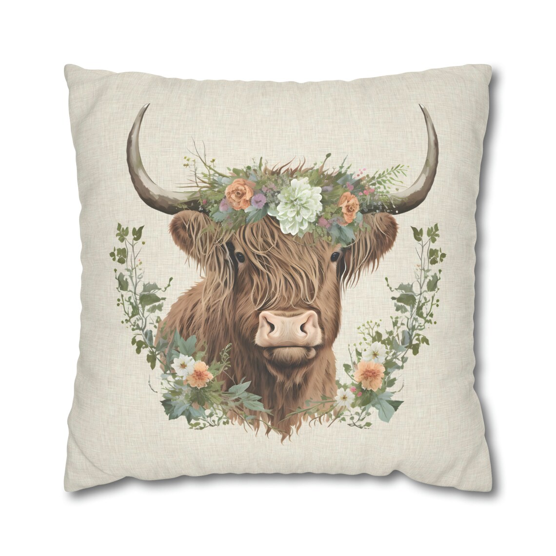 Highland Cow Pillow Cover Farmhouse Pillow Case Farm Animal - Etsy