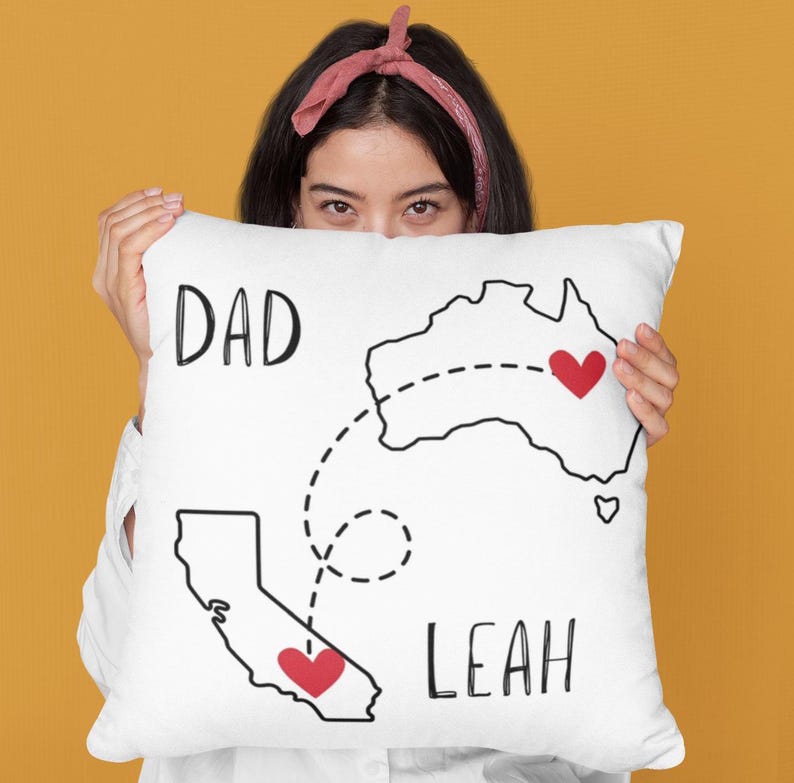 Personalized Long Distance Map Pillow: Custom Family Keepsake - Etsy UK