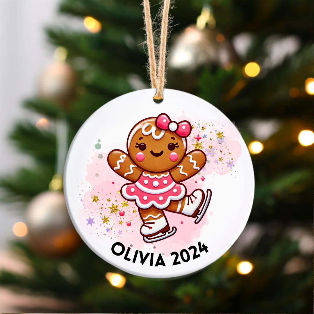 Personalized Ice Skating Gingerbread Ornament 2025: Custom Christmas ...