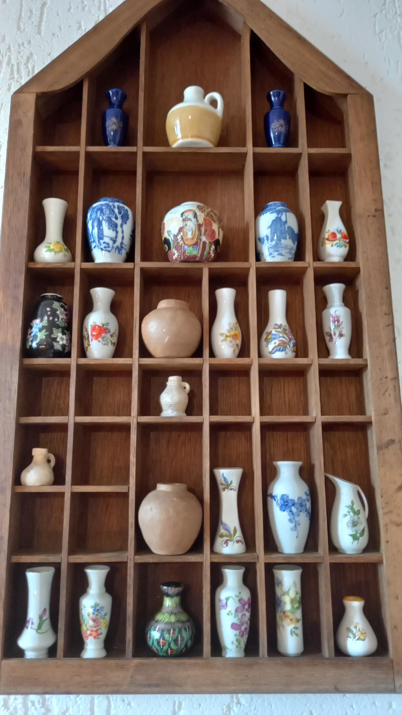 Vintage Miniature Vase Collection With Wooden Display Case - Etsy