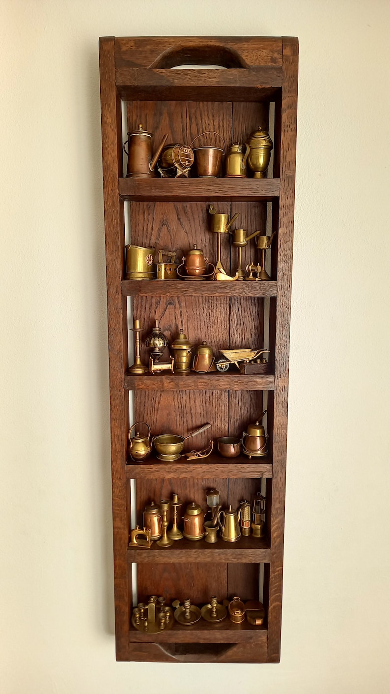 Miniature Brass Collection With Display Shelf - Etsy