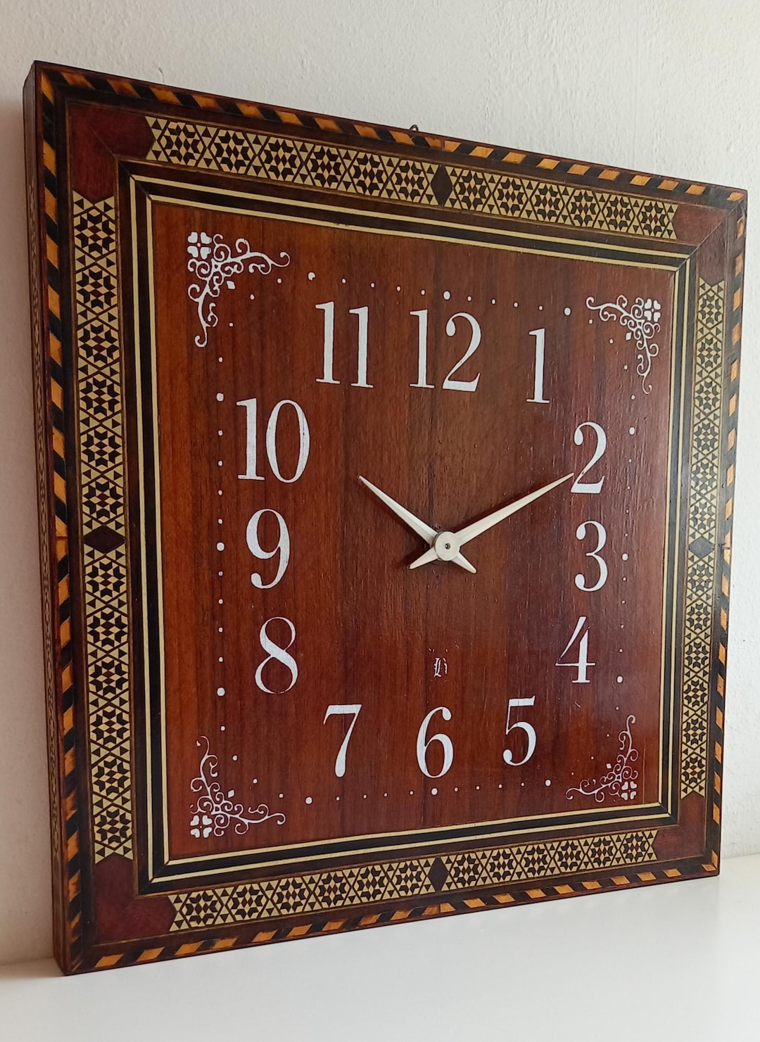 Vintage Syrian Mosaic Wall Quartz Clock - Etsy