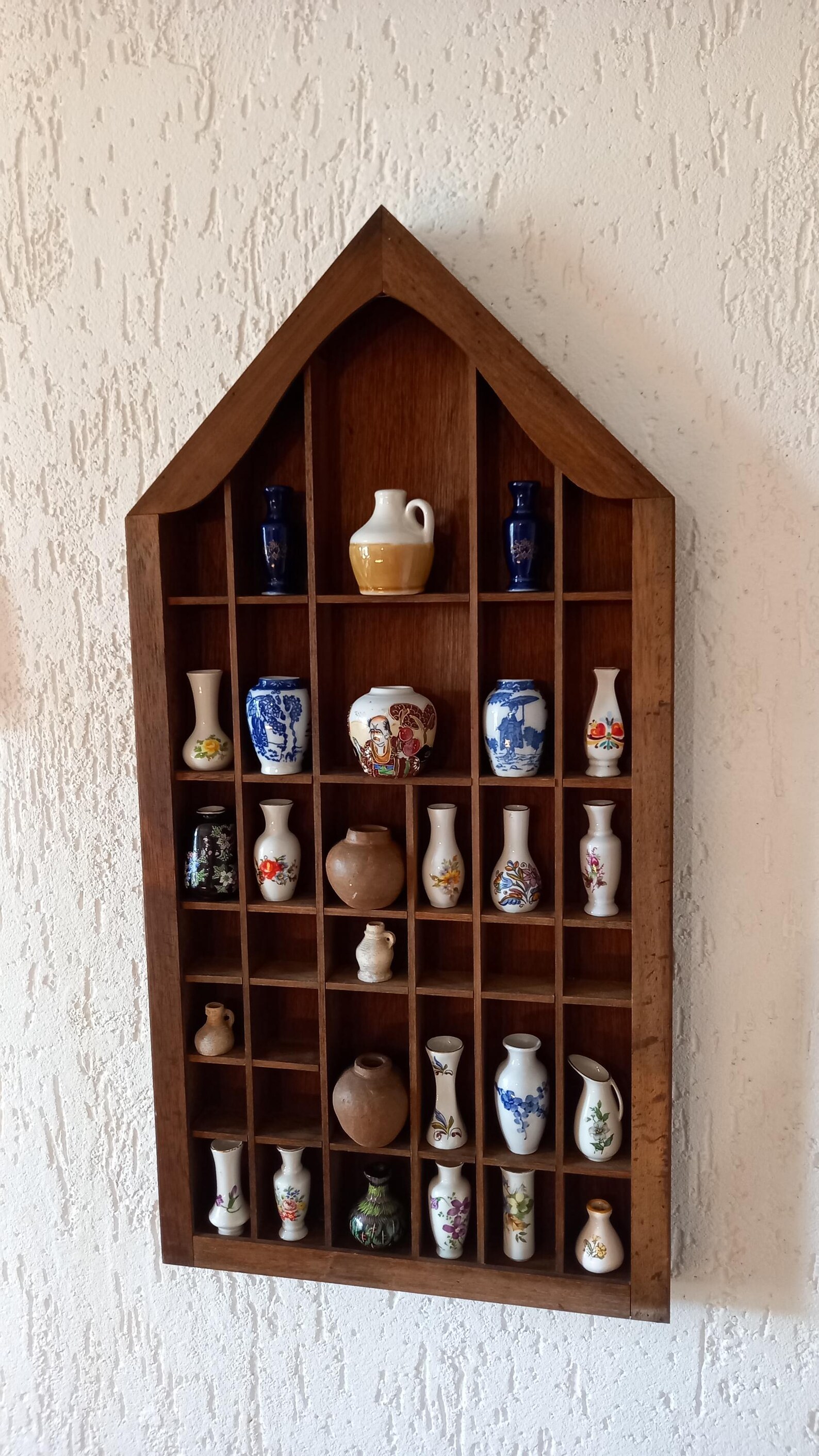 Vintage Miniature Vase Collection With Wooden Display Case - Etsy