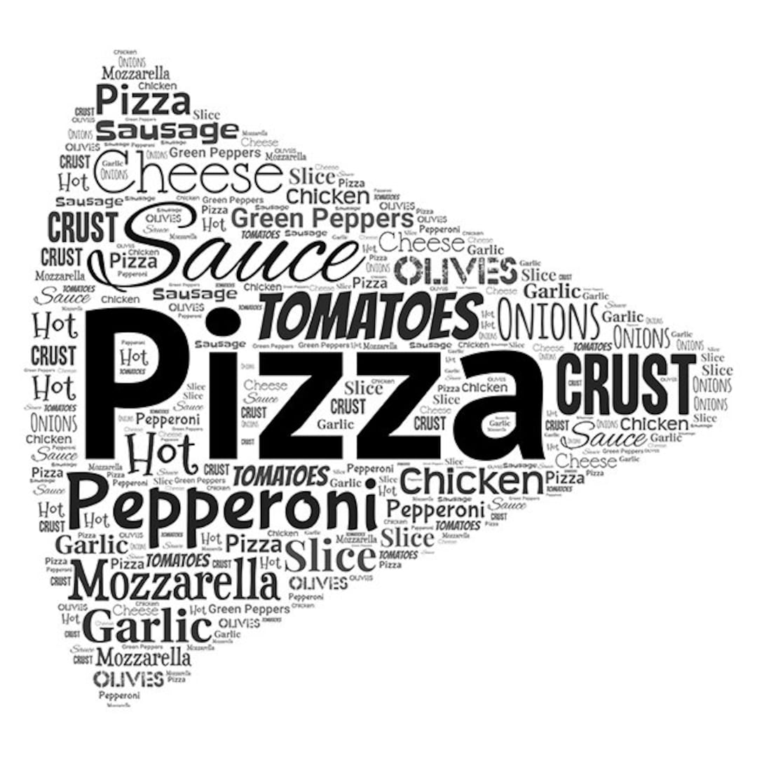 Pizza Words Vector Graphic, SVG PNG EPS, Commercial License, Graphic ...