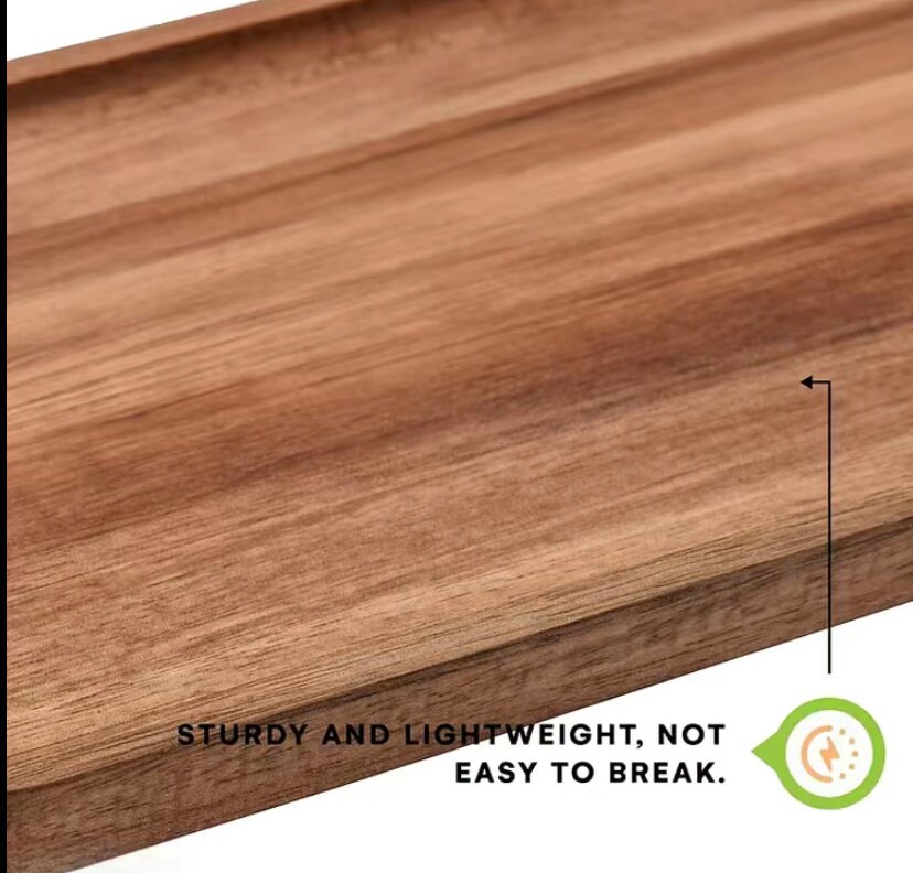 Acacia Wood Rectangular Wooden Platters for Food Holder/bbq/party ...