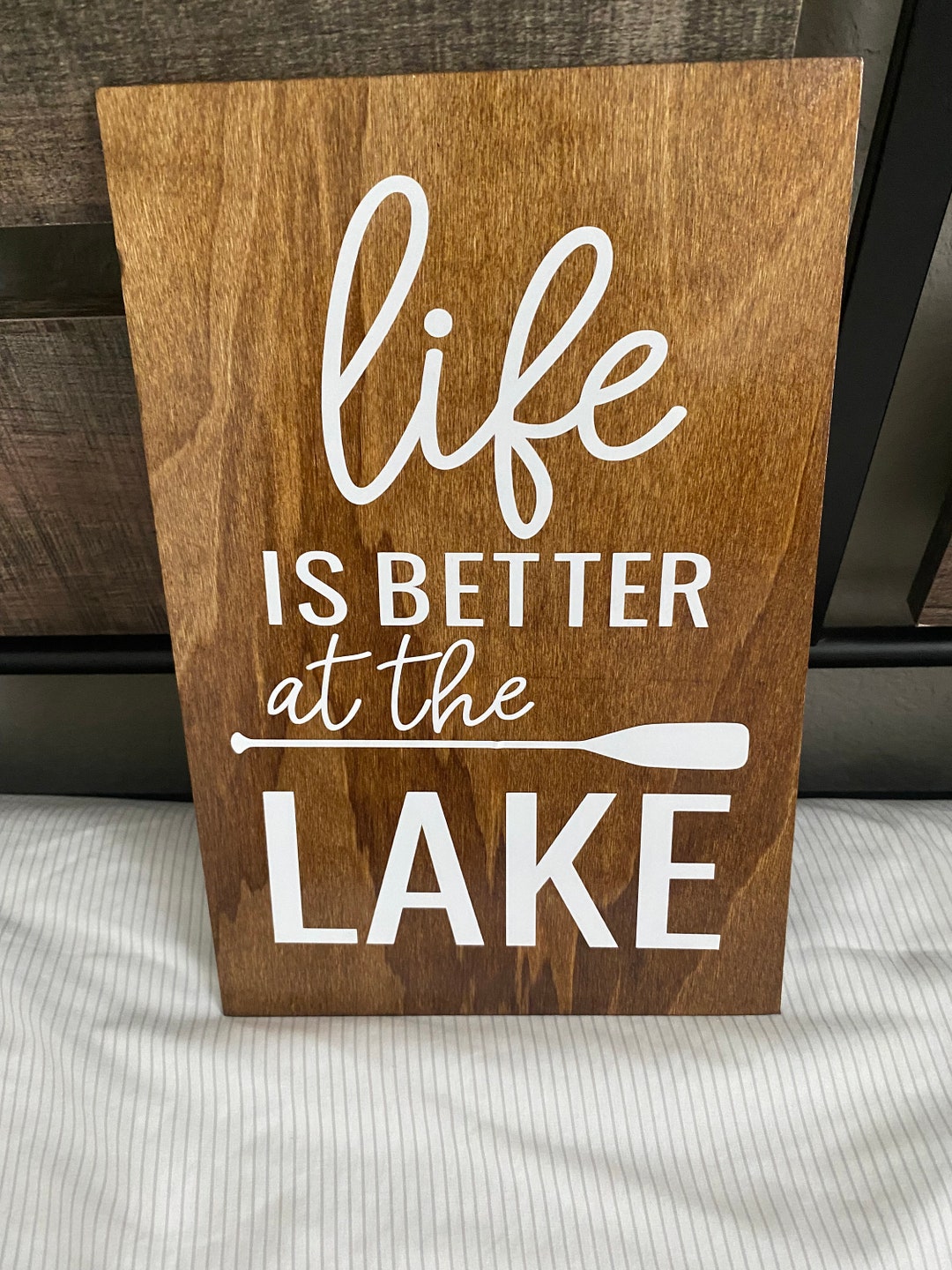 Custom Golden Oak Wood SIGN Life is Better at the Lake Lake House ...