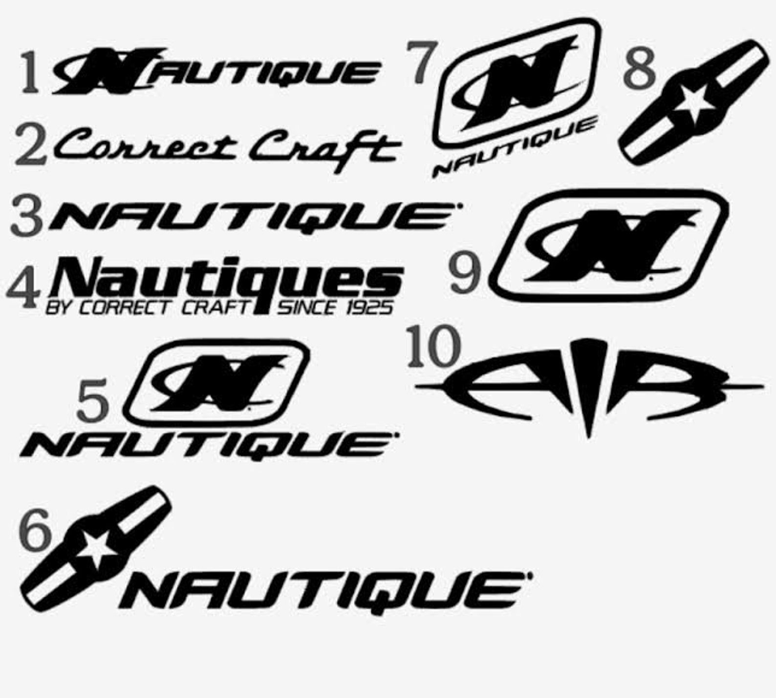 Ski Nautique, Air Nautique Correct Craft Boat Various Colors Vinyl ...